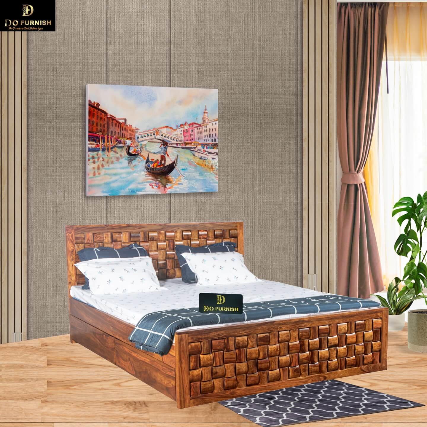 Nivar Queen size Bed with storage – Dofurnish